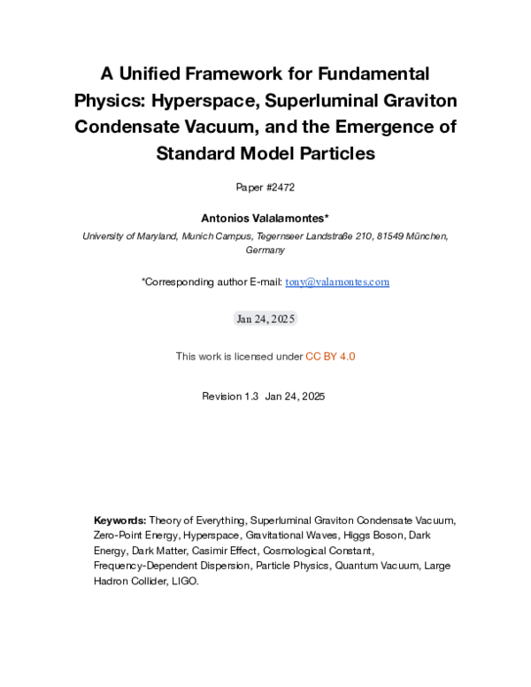 (PDF) A Unified Framework for Fundamental Physics: Hyperspace ...