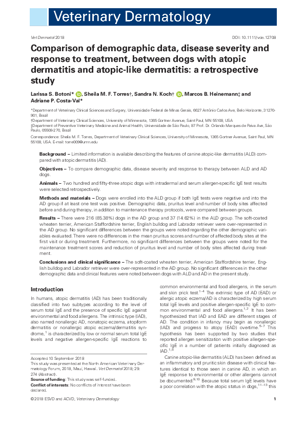 (PDF) Comparison of demographic data, disease severity and response to ...