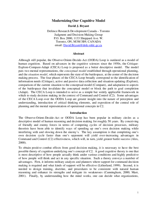 (PDF) Modernizing our cognitive model