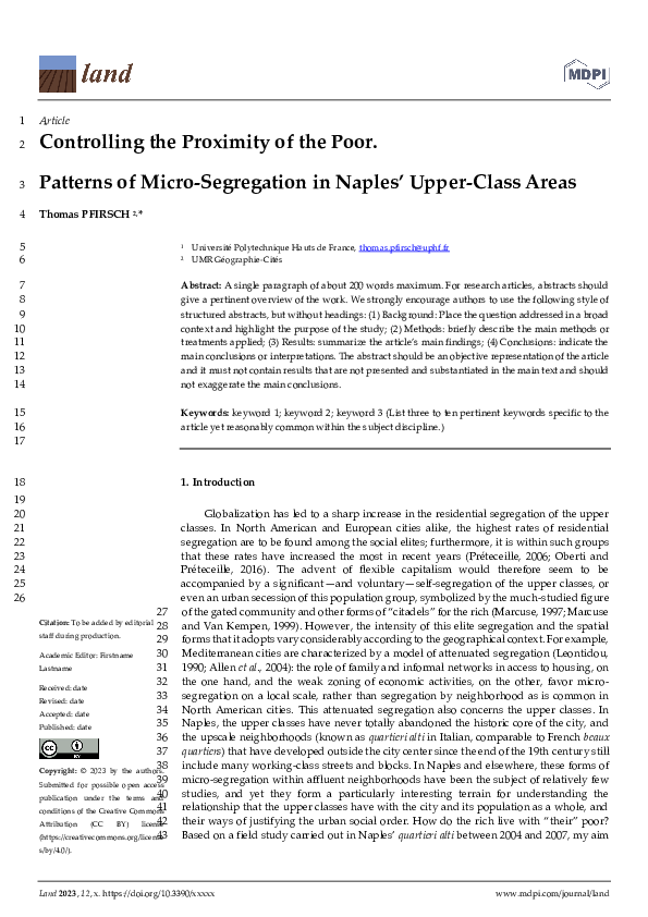 (PDF) Controlling the Proximity of the Poor. Patterns of Micro ...