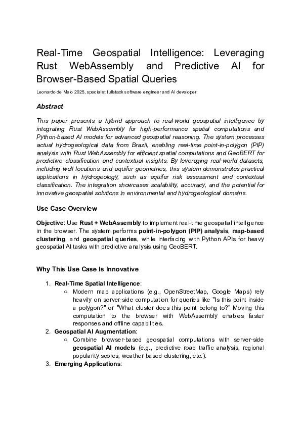 Pdf Real Time Geospatial Intelligence Leveraging Rust Webassembly And Predictive Ai For