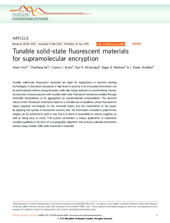 (PDF) Tunable solid-state fluorescent materials for supramolecular ...