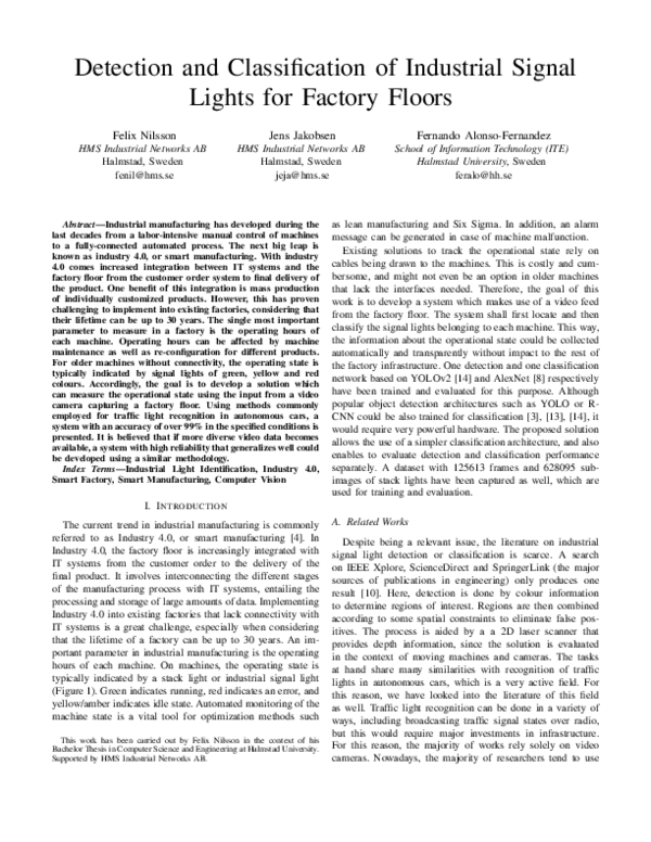 (PDF) Detection and Classification of Industrial Signal Lights for ...