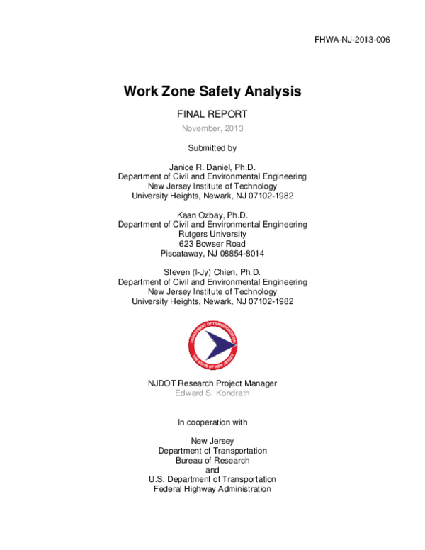 (PDF) Work zone safety analysis