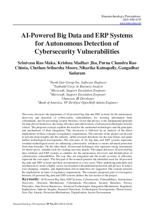 (PDF) AI-Powered Big Data and ERP Systems for Autonomous Detection of Cybersecurity Vulnerabilities