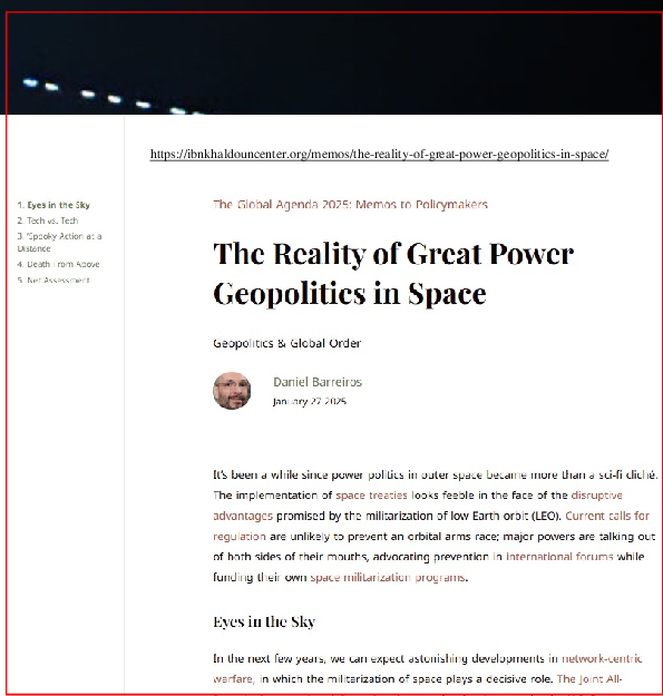 (PDF) The Reality of Great Power Geopolitics in Space