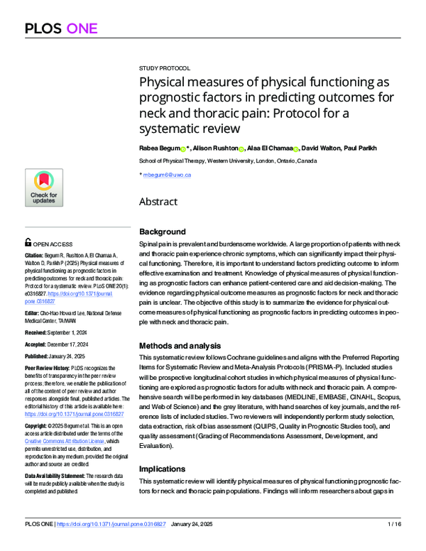 (PDF) Physical measures of physical functioning as prognostic factors in predicting outcomes for ...