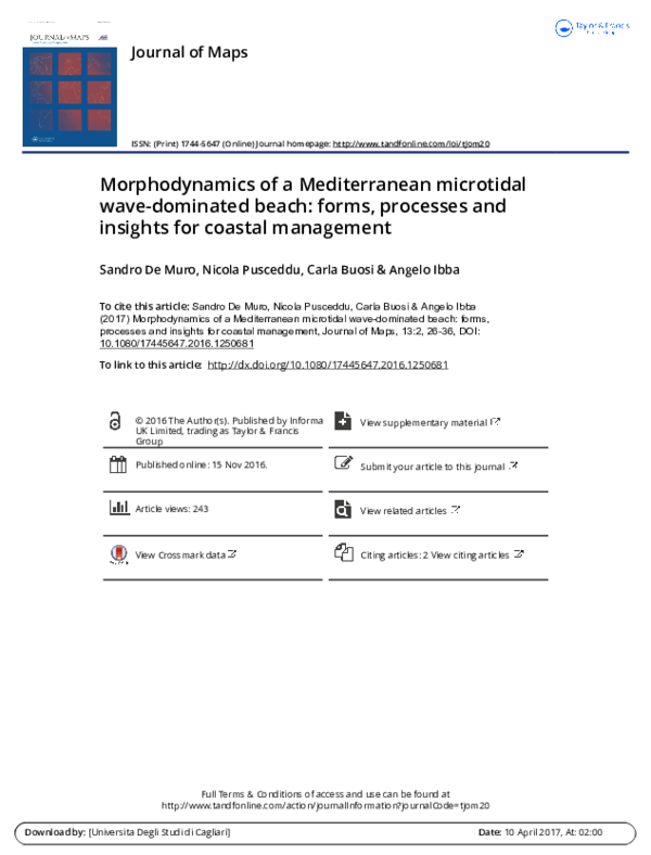 (PDF) Morphodynamics of a Mediterranean microtidal wave-dominated beach ...