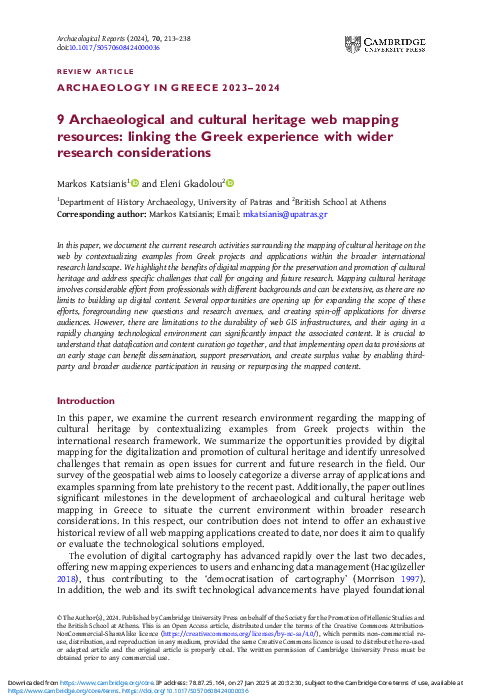 (PDF) Archaeological and cultural heritage web mapping resources ...