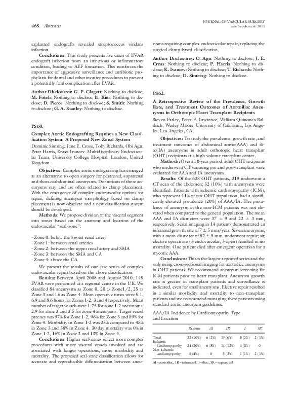 (PDF) PS60. Complex Aortic Endografting Requires a New Classification System: A Proposed New ...