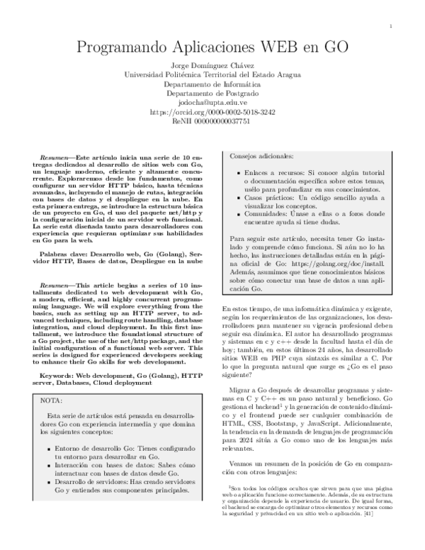 (PDF) Programando Aplicaciones WEB en GO