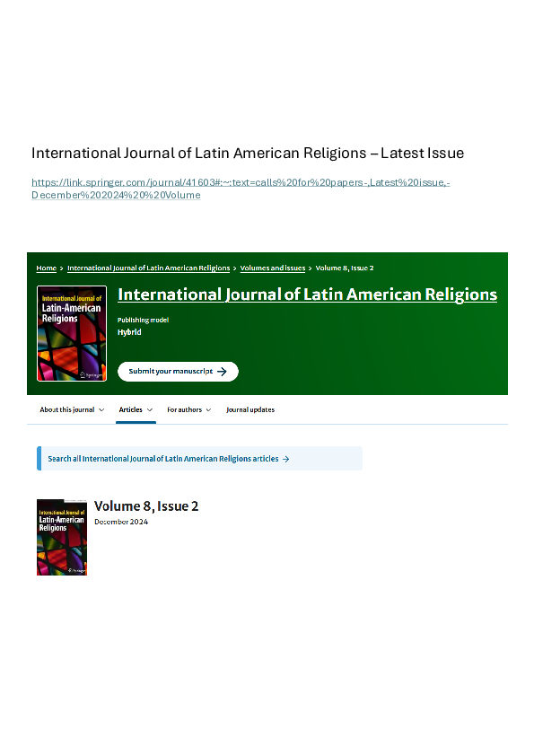 (PDF) International Journal of Latin American Religions - Issue 2/2024