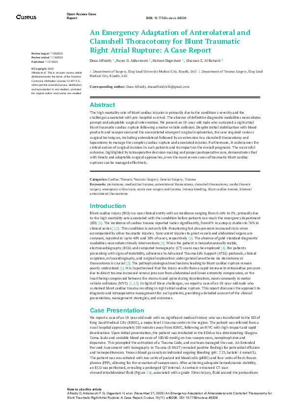 (PDF) An Emergency Adaptation of Anterolateral and Clamshell ...