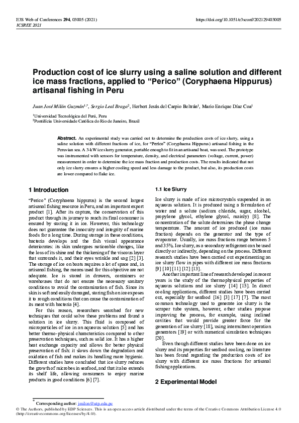 (PDF) Production cost of ice slurry using a saline solution and ...