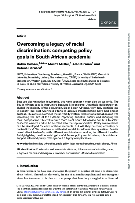 (PDF) Overcoming a legacy of racial discrimination: competing policy ...