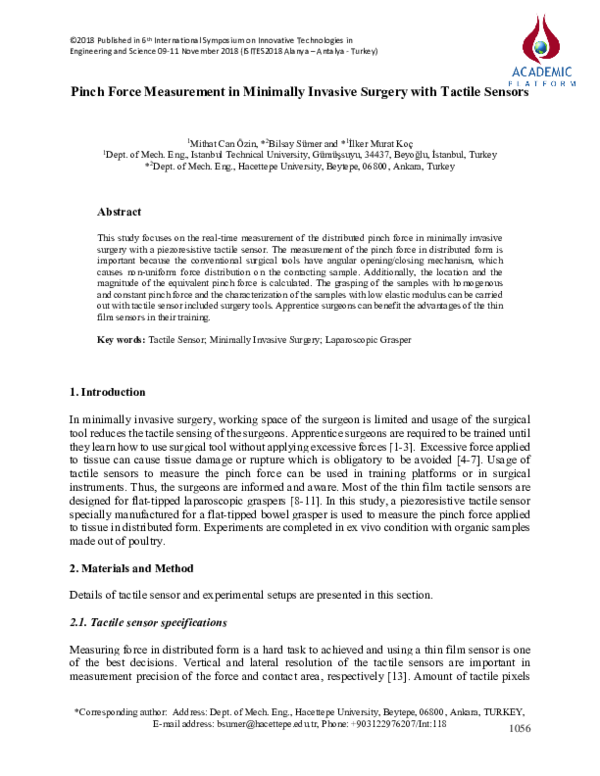 (PDF) Pinch Force Measurement in Minimally Invasive Surgery with ...