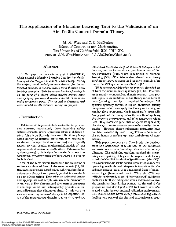 (PDF) The application of a machine learning tool to the validation of ...