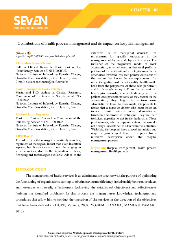 (PDF) Contributions of health process management and its impact on ...