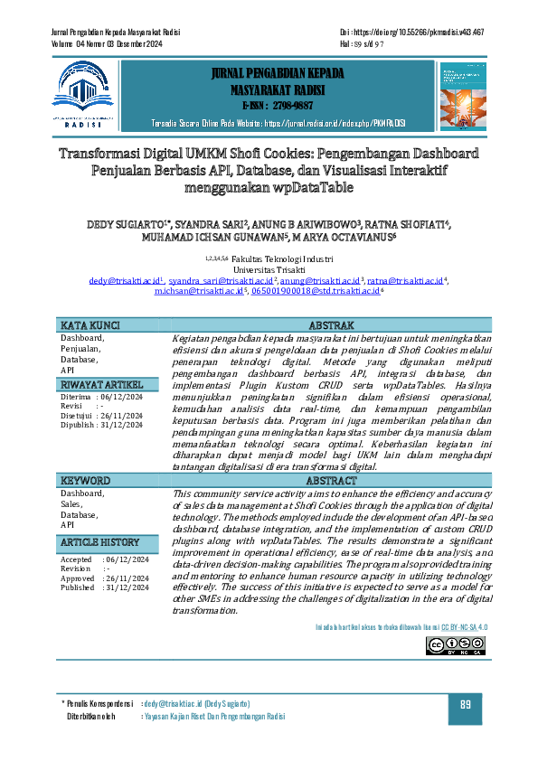 (PDF) Transformasi Digital UMKM Shofi Cookies: Pengembangan Dashboard ...