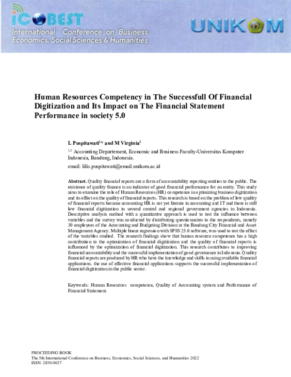 (PDF) Human Resources Competency in The Successfull Of Financial Digitization and Its Impact on ...