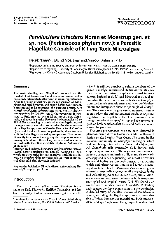 (PDF) Parvilucifera infectans norén et moestrup gen. et sp. nov ...