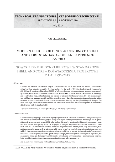 (PDF) Modern office buildings according to shell and core standard ...