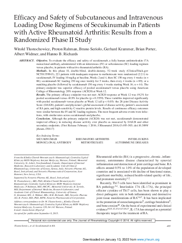 (PDF) Efficacy and Safety of Subcutaneous and Intravenous Loading Dose ...