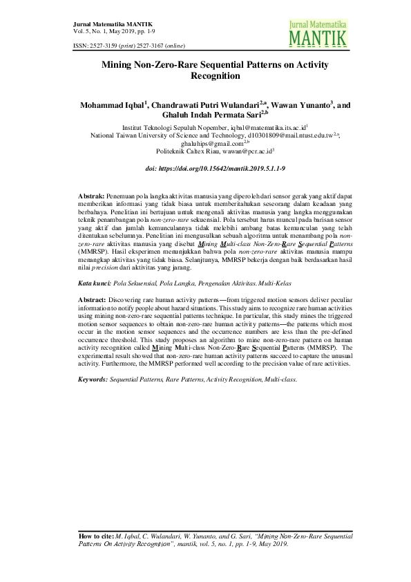(PDF) Mining Non-Zero-Rare Sequential Patterns On Activity Recognition