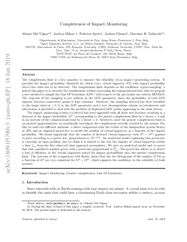 (PDF) Completeness of Impact Monitoring
