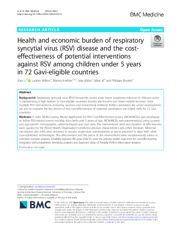 (PDF) Health and economic burden of respiratory syncytial virus (RSV) disease and the cost ...