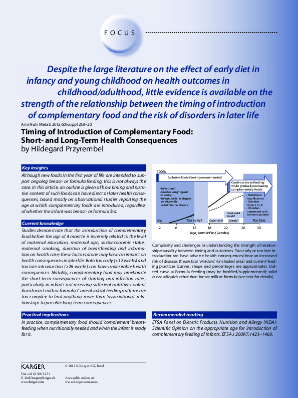 (PDF) Timing of the Introduction of Complementary Foods in Infancy: A ...
