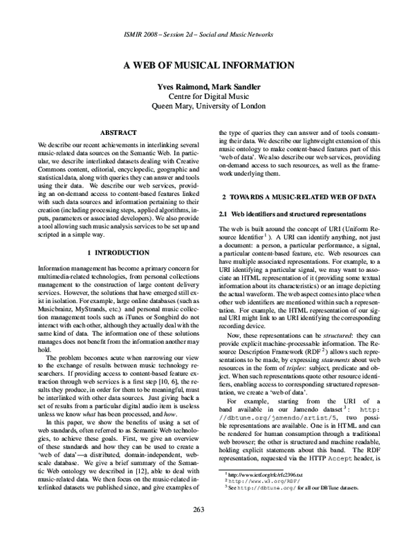 (PDF) A Web of Musical Information