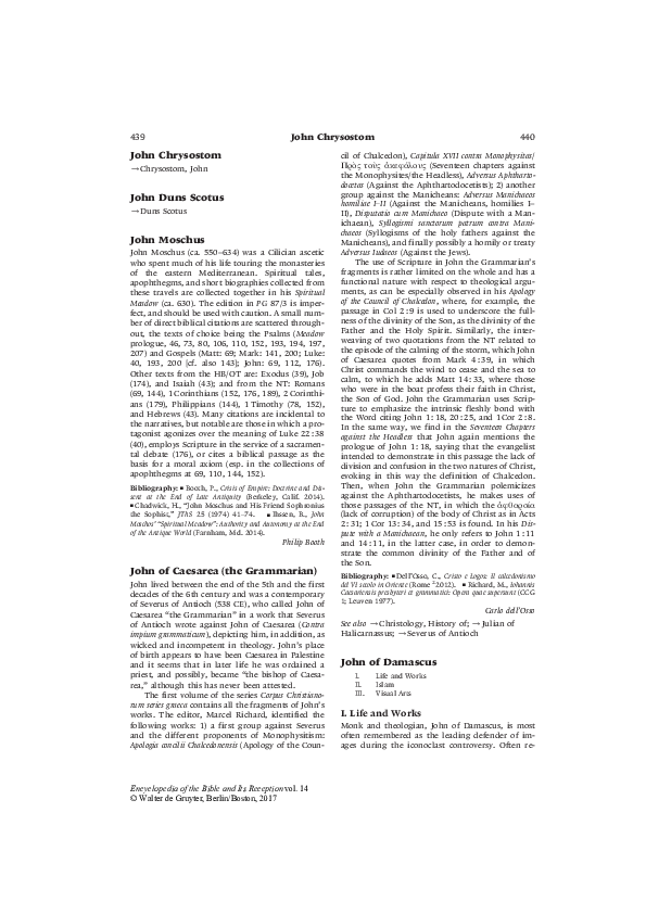 (PDF) John of Damascus (and Islam)