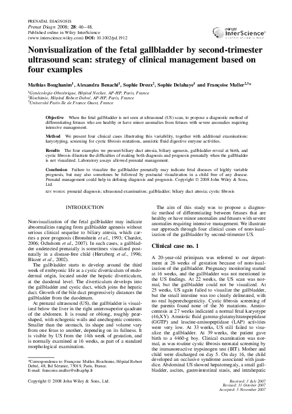 (PDF) Nonvisualization of the fetal gallbladder by second-trimester ...