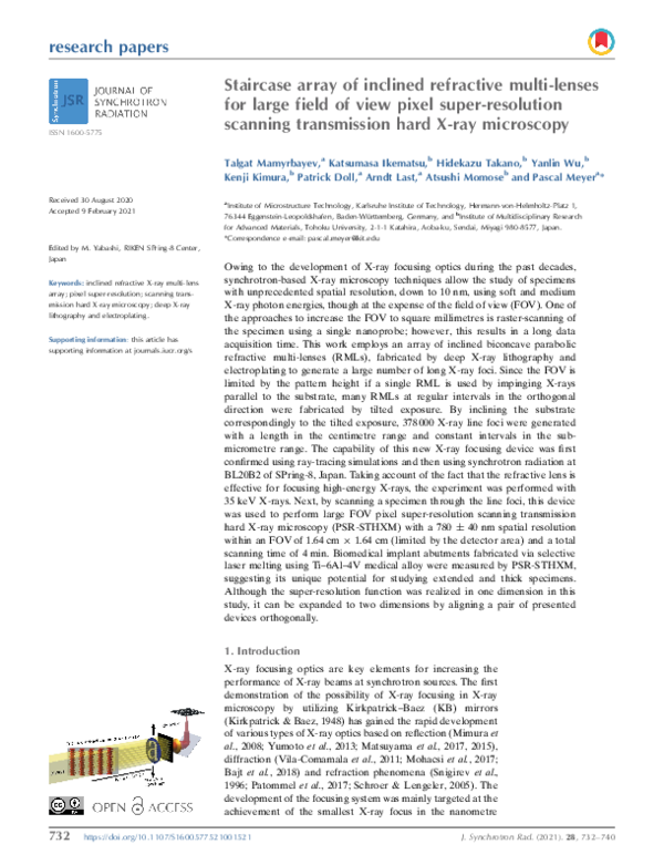 (PDF) Staircase array of inclined refractive multi-lenses for large field of view pixel super ...