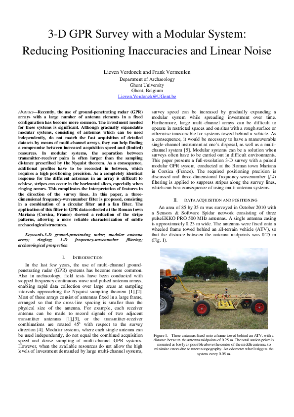 (PDF) 3-D GPR survey with a modular system: reducing positioning ...