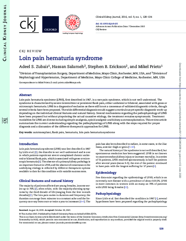 (PDF) Loin pain hematuria syndrome