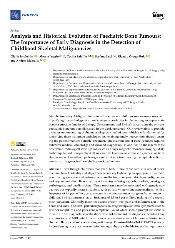 (PDF) Analysis and Historical Evolution of Paediatric Bone Tumours: The ...