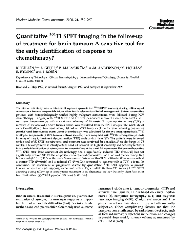 (PDF) Quantitative 201Tl SPET imaging in the follow-up of treatment for ...