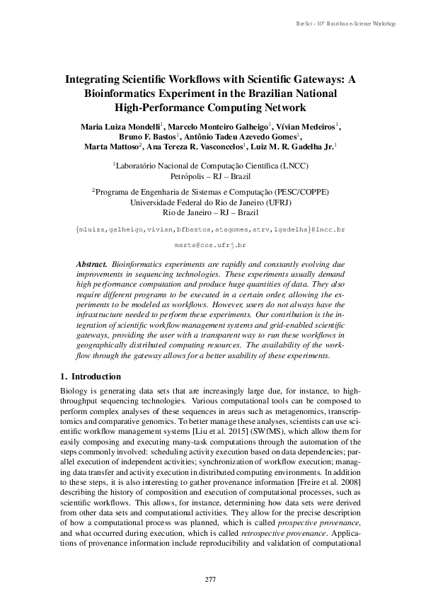 (PDF) Integrating ScientificWorkflows with Scientific Gateways: A ...