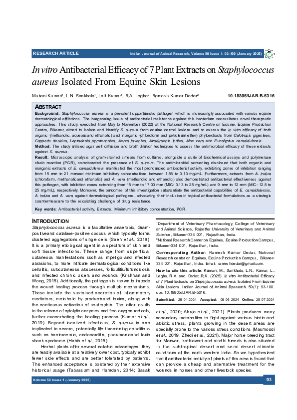 (PDF) In vitro Antibacterial Efficacy of 7 Plant Extracts on ...