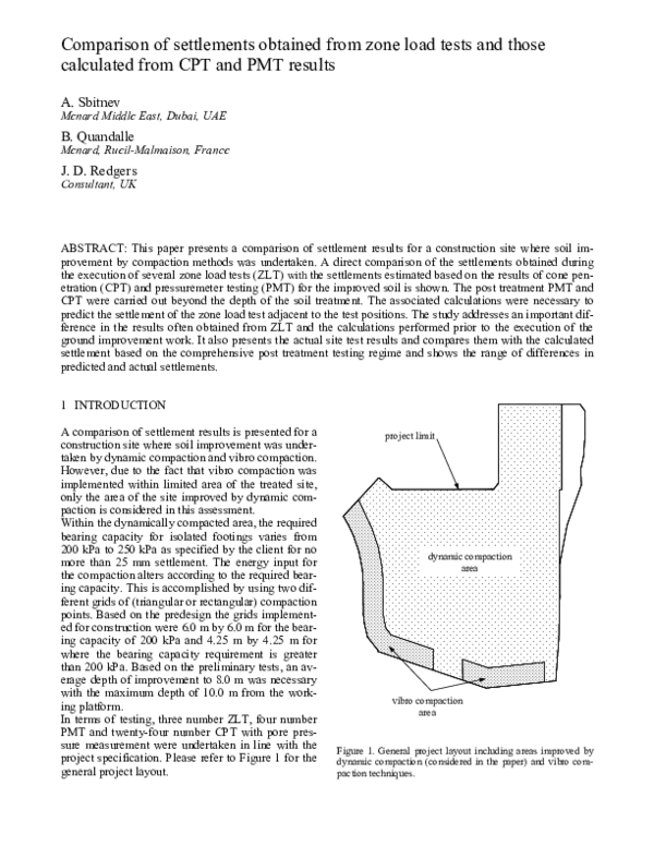 (PDF) Comparison of settlements from Zone Loads Tests and those ...