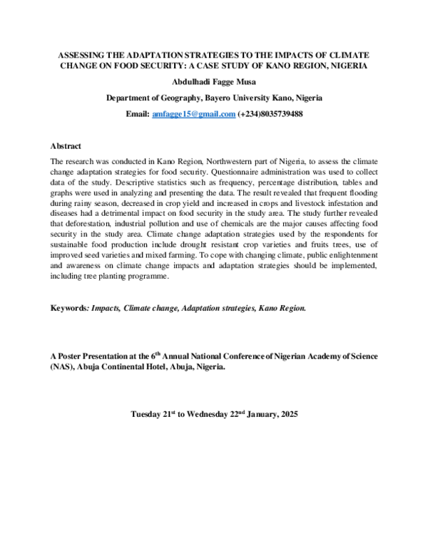 (PDF) ASSESSING THE ADAPTATION STRATEGIES TO THE IMPACTS OF CLIMATE ...