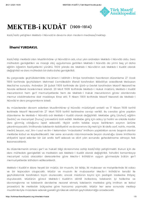 (PDF) MEKTEB-i KUDÂT