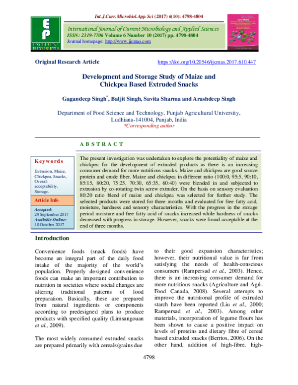 (PDF) Development and Storage Study of Maize and Chickpea Based ...