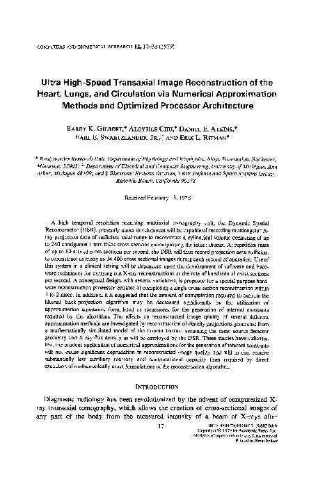 (PDF) Ultra high-speed transaxial image reconstruction of the heart ...
