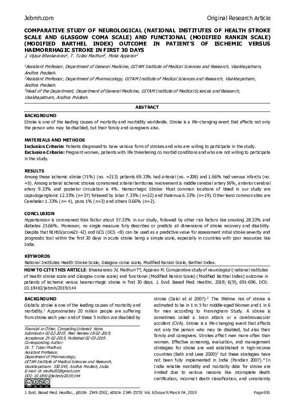 (PDF) Comparative Study of Neurological (National Institutes of Health ...