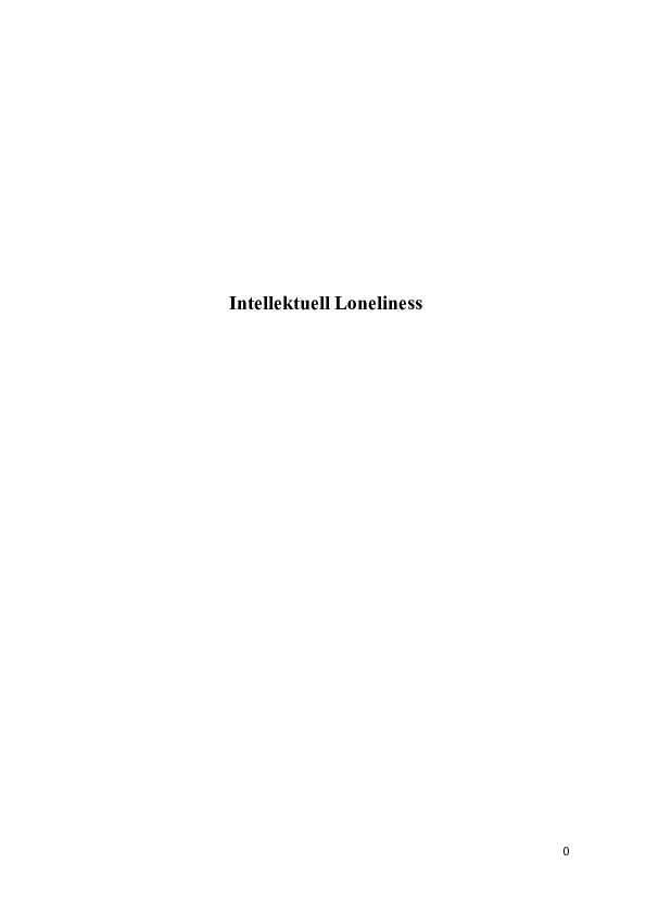 (PDF) Intellektuell Loneliness
