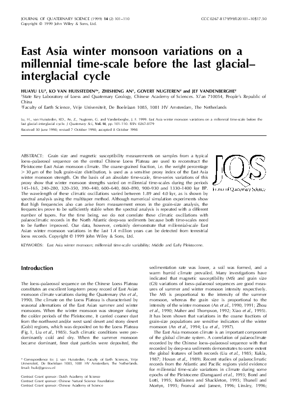 (PDF) East Asia winter monsoon variations on a millennial time-scale ...