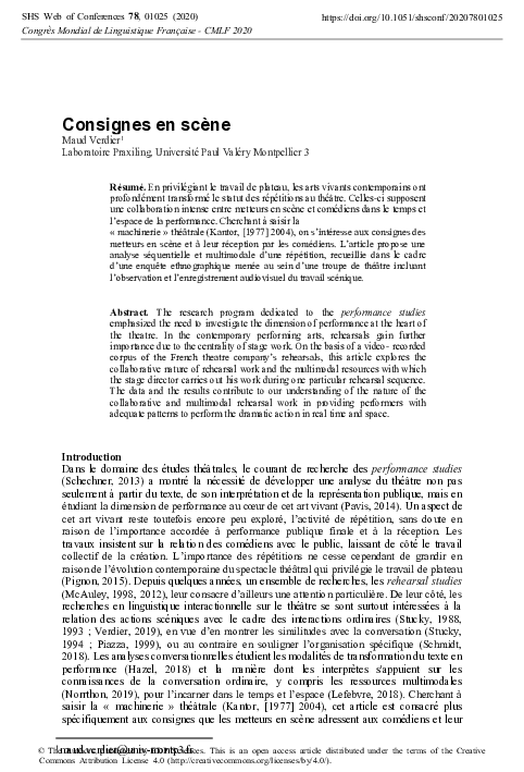 (PDF) Consignes en scène